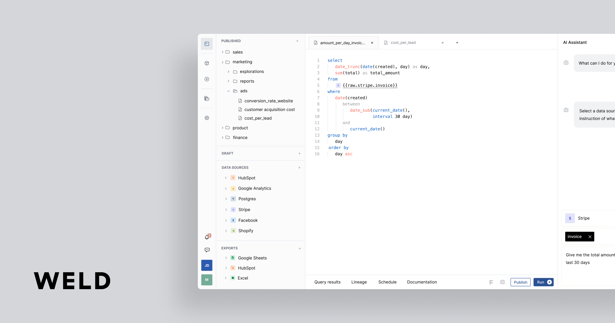 Weld | Simplify your analytics and data engineering
